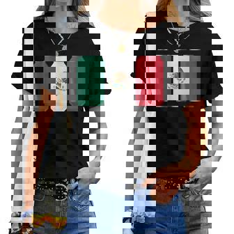 Mexico Flag Vintage Mexican Patriotic Mexican Flag Women T-shirt | Mazezy