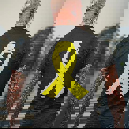 Yellow Support Ribbon Tattoos