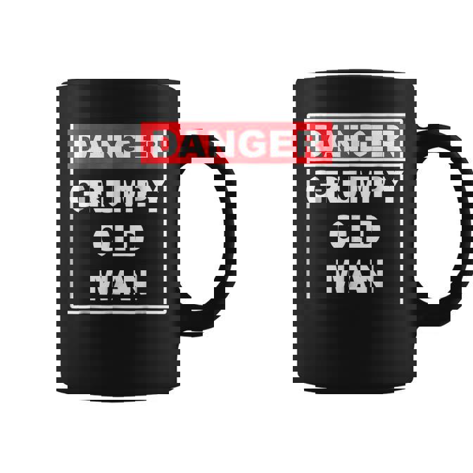 Warning Grumpy Old Man Warning Sign Funny Novelty Coffee Mug | Mazezy