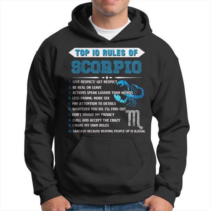 Scorpio Zodiac Birthday Top 10 Rules Of Scorpio Men's T-shirt Back ...