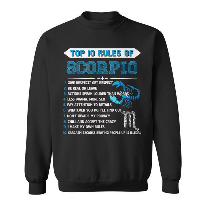Scorpio Zodiac Birthday Top 10 Rules Of Scorpio Men's T-shirt Back ...