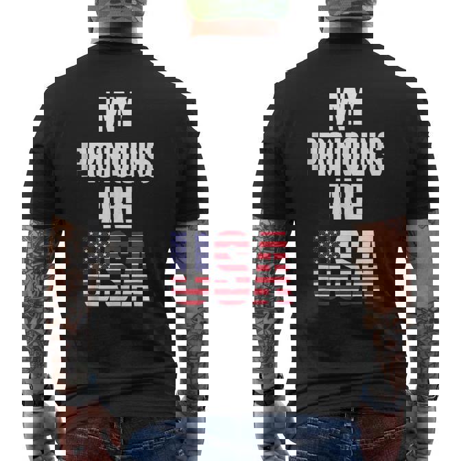 Retro Usa Flag Patriotic 4Th Of July My Pronouns Are Usa Patriotic ...