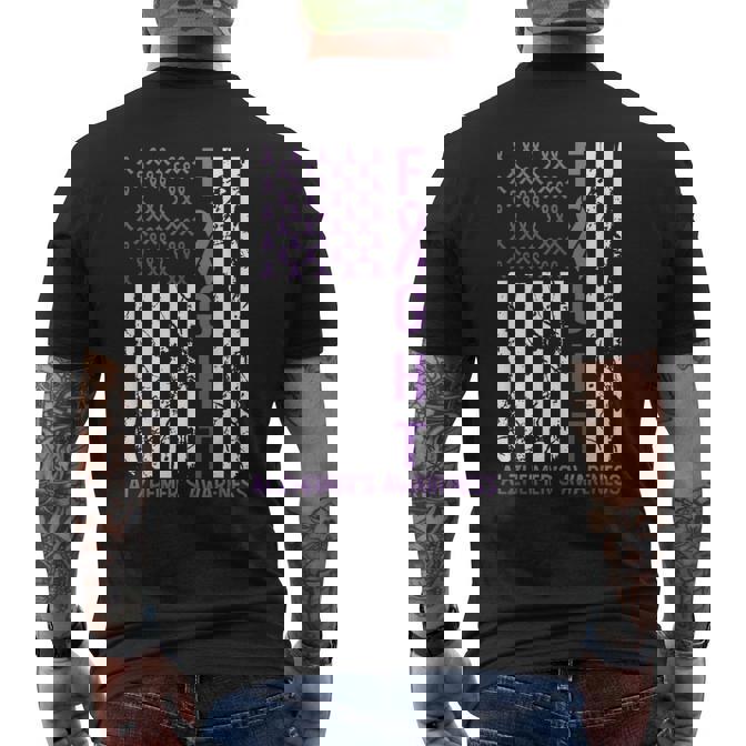 Overdose Awareness Month American Flag Ribbon Men's T-shirt Back Print ...