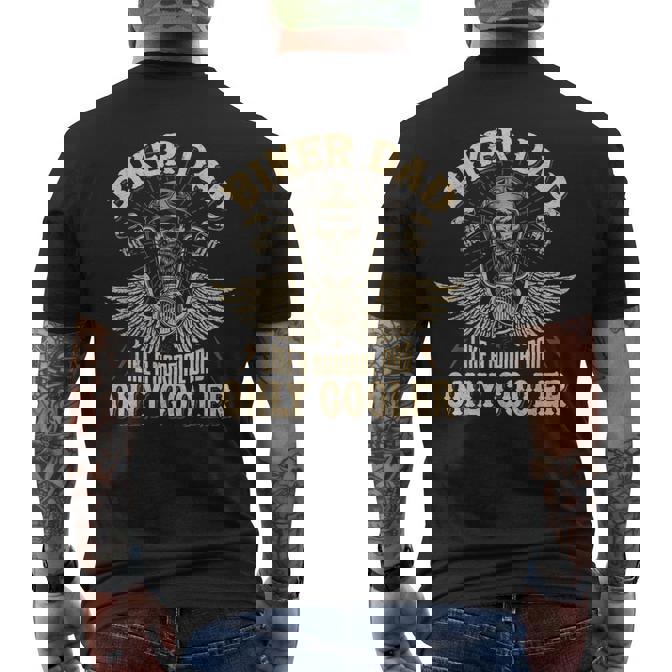 Biker For Boobs Against Breast Cancer Motorcycle Men's Back Print T-shirt | Mazezy