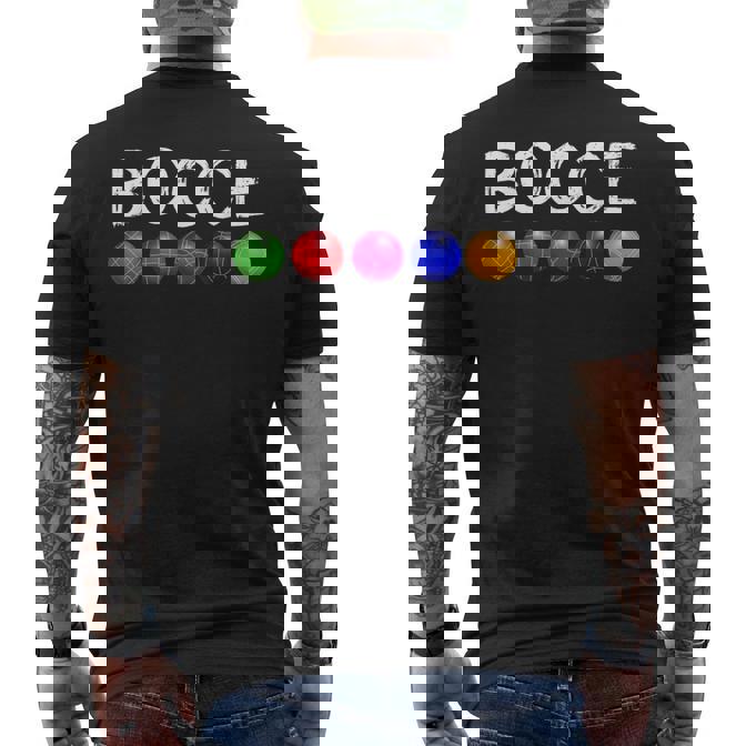 Snow Christmas Bocce Ball Team Bocce Ball Lover Xmas Men's T-shirt Back ...