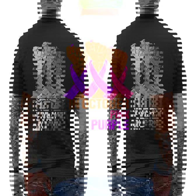 I Wear Purple Domestic Violence Awareness With Angel Wings Men's T ...