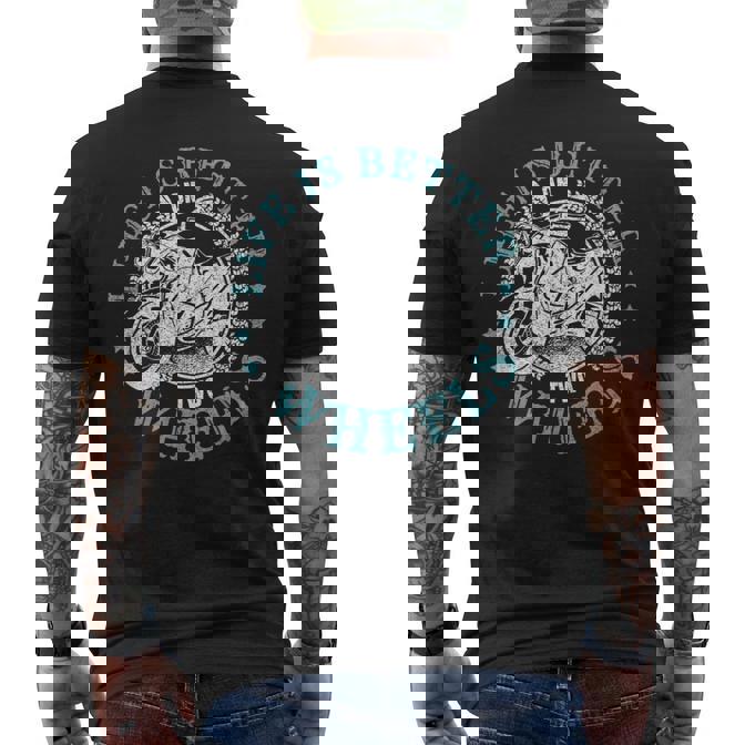 Biker For Boobs Against Breast Cancer Motorcycle Men's Back Print T ...