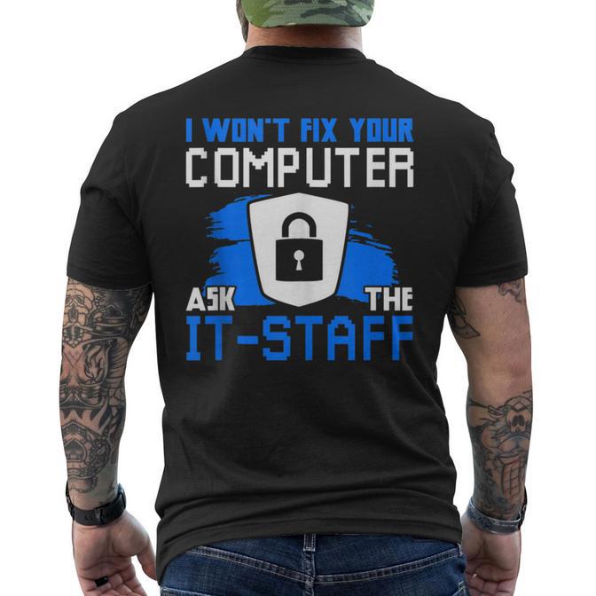 Network Security Specialist & Cyber Warrior Men's T-shirt Back Print ...