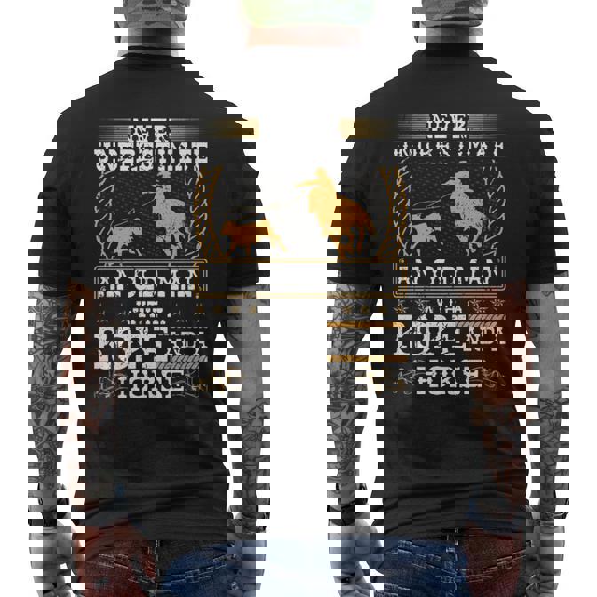 Cattle Creek Roping White Logo Men's T-shirt Back Print | Mazezy