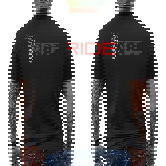 Biker T Born To Ride Ride To Live Motorcycle Mens Back Print T-shirt ...
