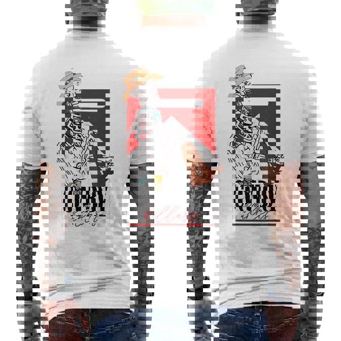 Cowboy Killers Vintage Skeleton Western Cowboy Cowgirl Mens Back Print ...