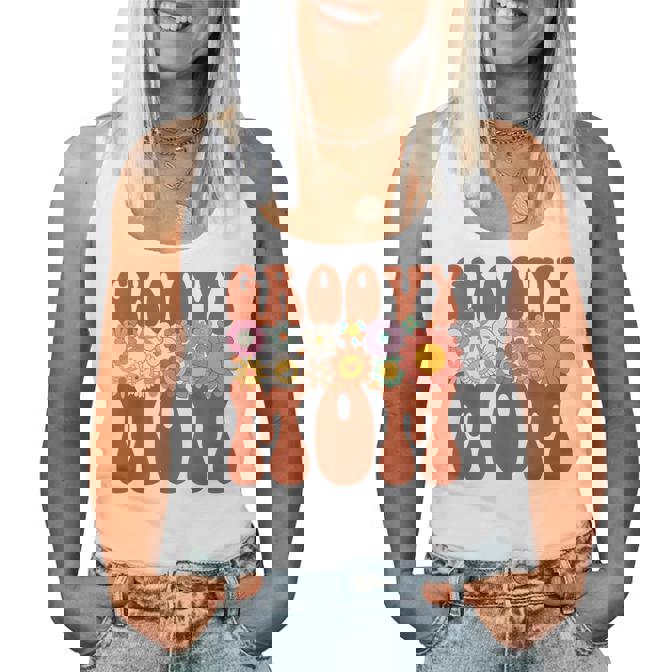 Happy With Flowers For Mom And Great Grandma Women Tank Top | Mazezy