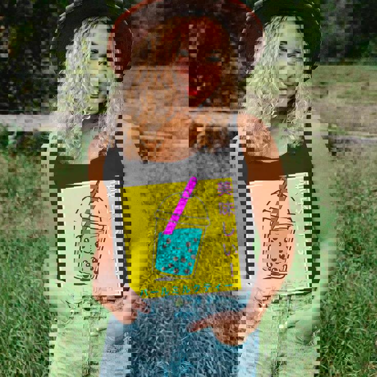 Kawaii Boba Milk Tea Cute Anime With Japanese Writing Writing Tank Top ...