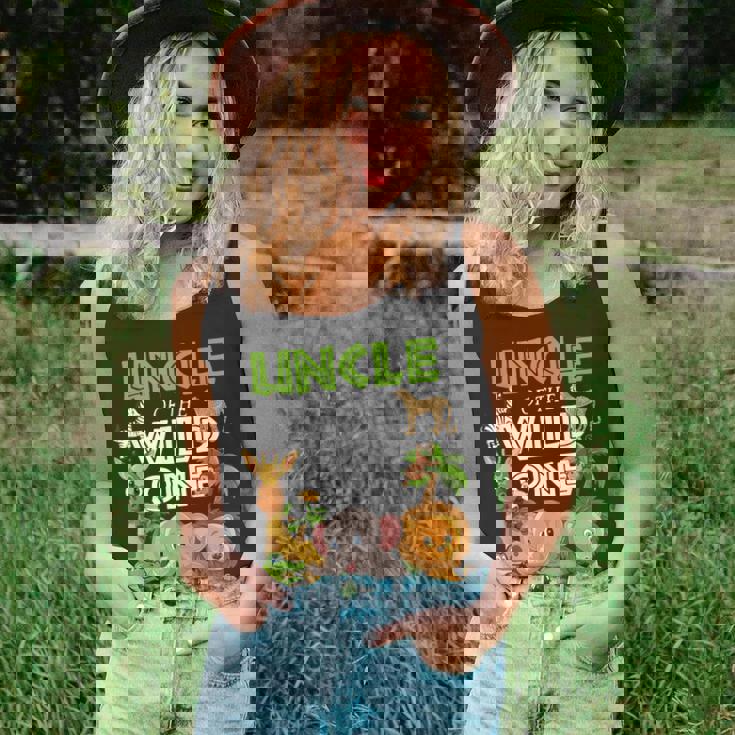 Uncle Of The Wild One Zoo Birthday Safari Jungle Animal Tank Top ...