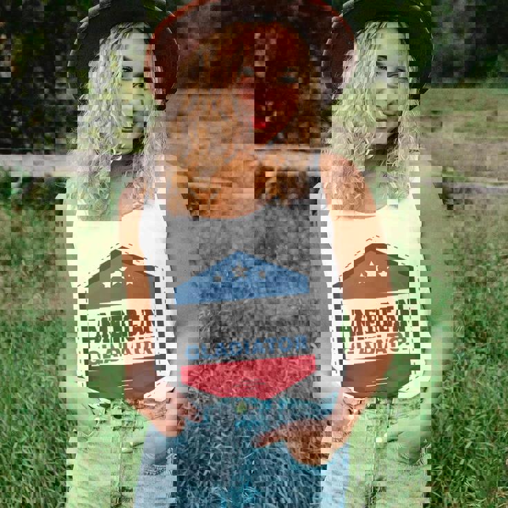 American Gladiator Usa Flag Gym Sports Quote Humor Tank Top - Seseable