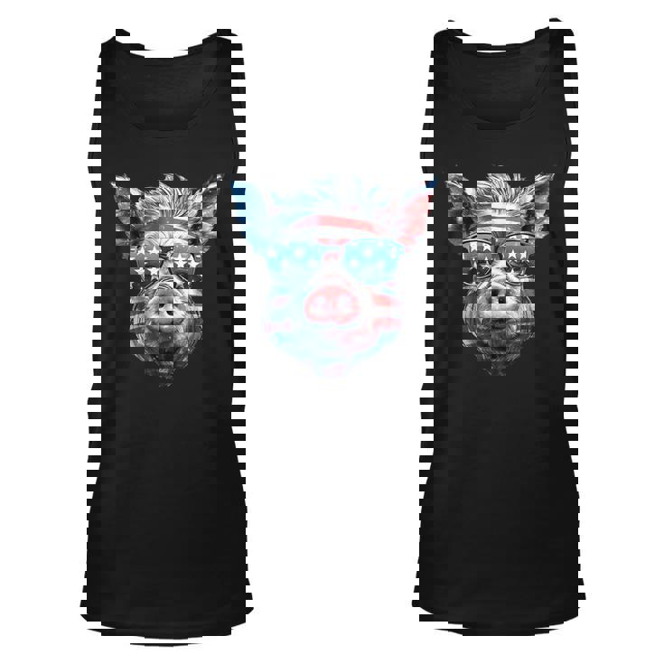 American Flag Pig Vintage Farm Animal Patriotic Farmer Pig Mens Back ...