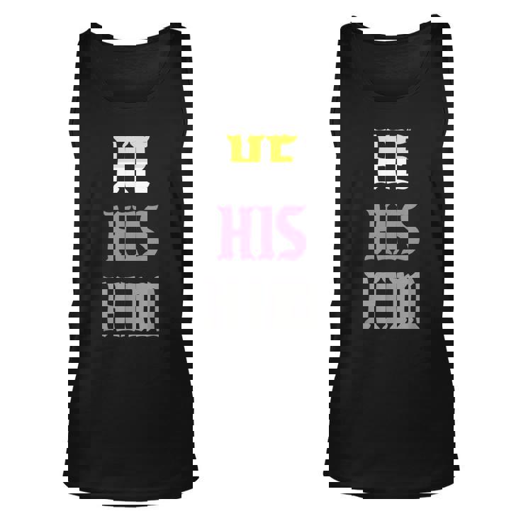 He His Him Pronouns Lgbtqia Non-Binary Pride Flag Unisex Tank Top | Mazezy