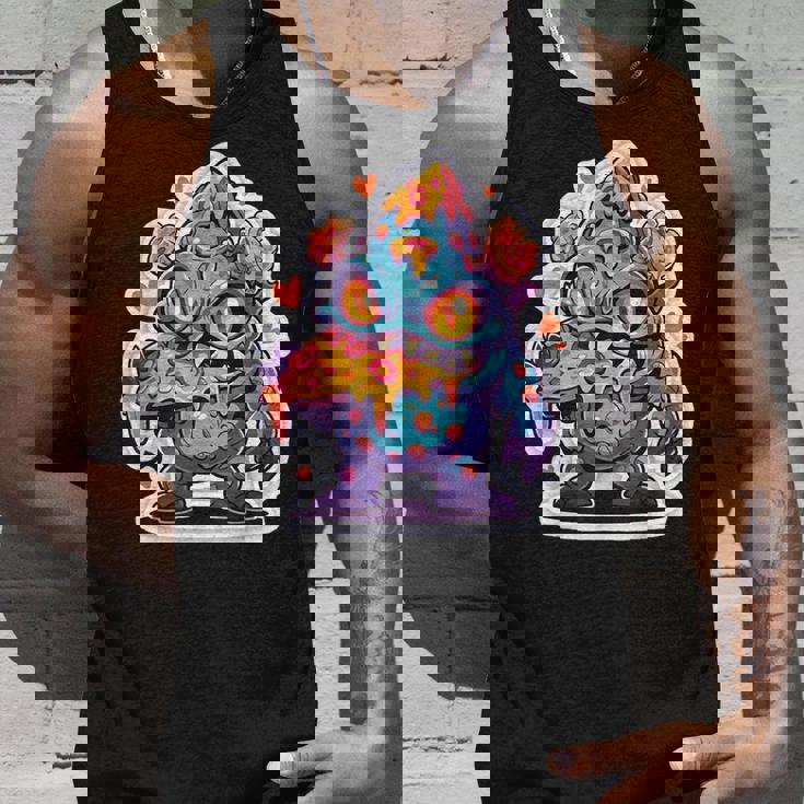 Pizza Monster Cute Cartoon Comic Halloween Retro Anime Tank Top - Monsterry