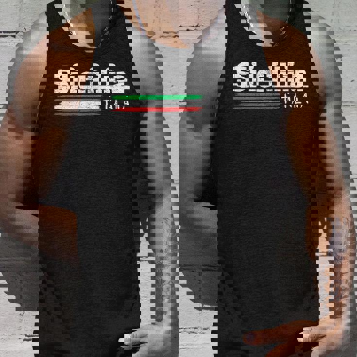 Vintage Sicilia Italia Sicily Italian Flag Italy Souvenir Unisex Tank ...