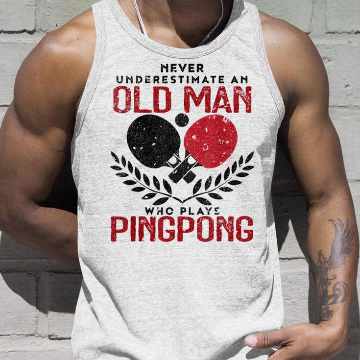 Ping Pong Never Underestimate An Old Man Table Tennis Tank Top | Mazezy
