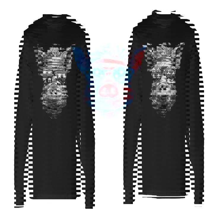 American Flag Pig Vintage Farm Animal Patriotic Farmer Pig Mens Back ...