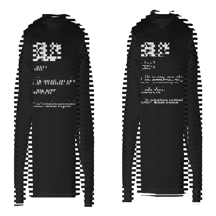 Billy Name Billy Definition V2 Long Sleeve T-Shirt - Seseable