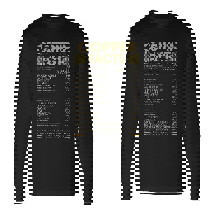 Copper Name Copper Facts Long Sleeve T-Shirt - Seseable
