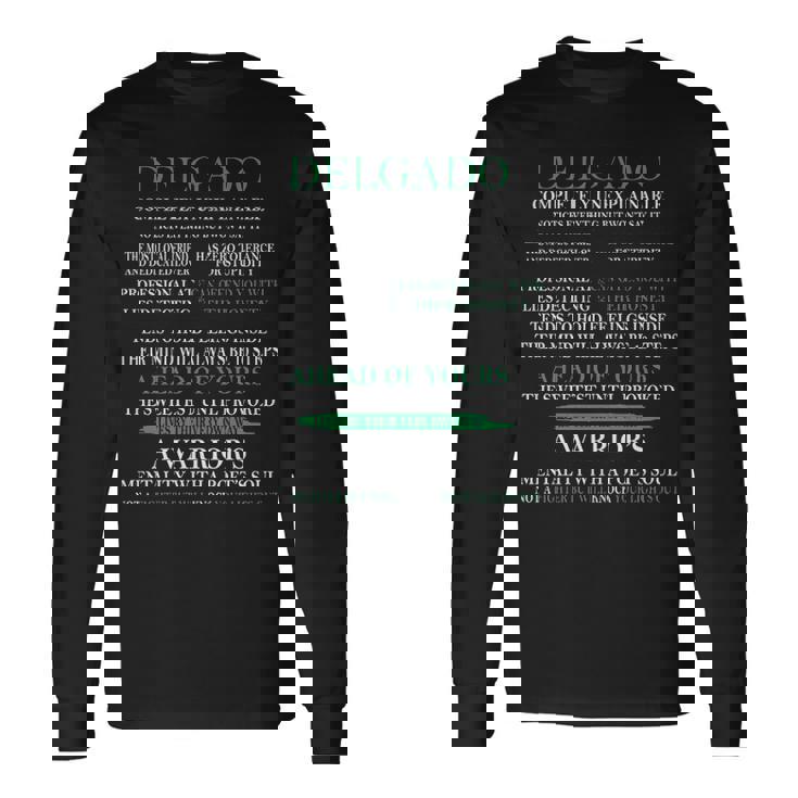 Delgado Name Delgado Completely Unexplainable V2 Long Sleeve T-Shirt ...