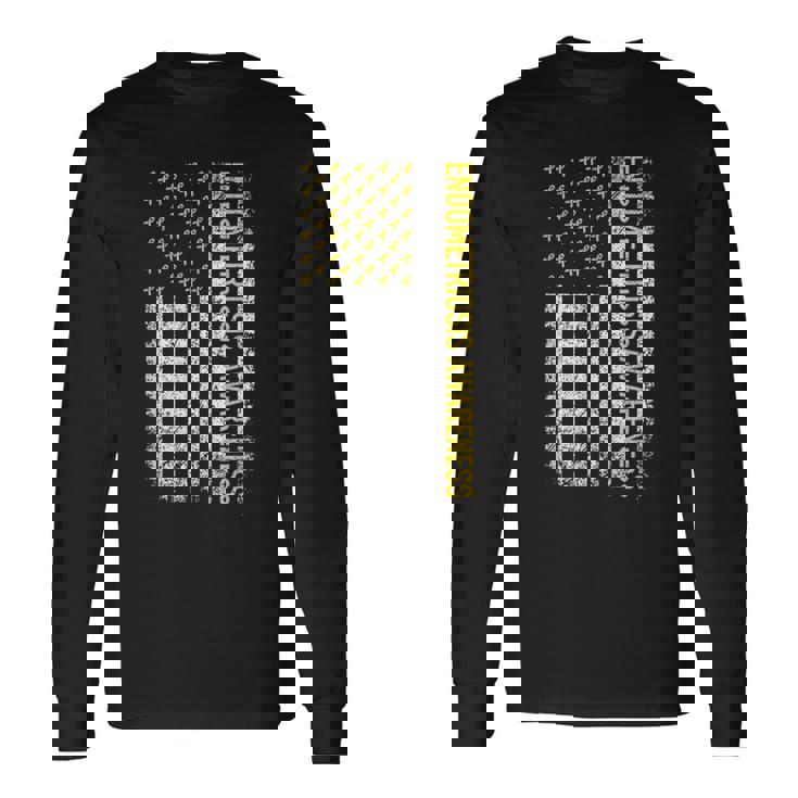 Endometriosis Awareness Flag Yellow Ribbon Endo Warrior Mens Back Print ...