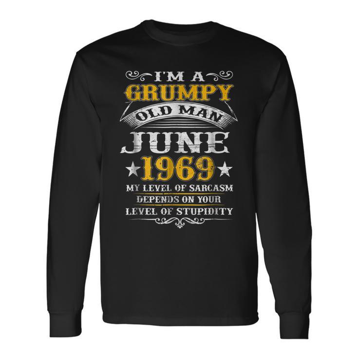 Grumpy Old Man June 1969 49Th Birthday Long Sleeve T-Shirt T-Shirt | Mazezy