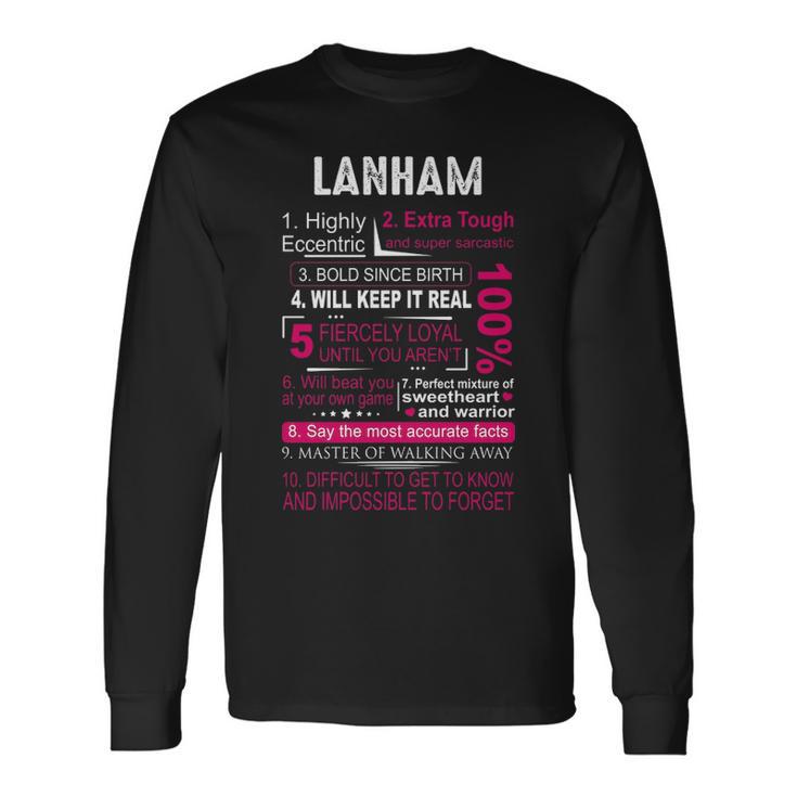 Lanham Name Lanham V2 Long Sleeve T-Shirt | Seseable