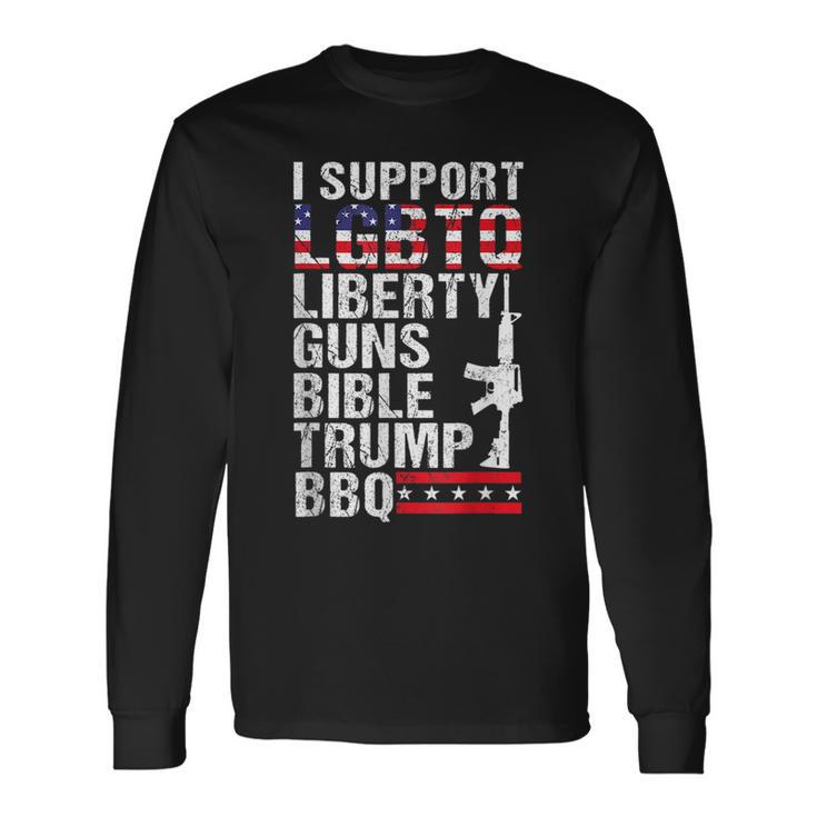 Lgbtq Liberty Guns Bible Trump Bbq Long Sleeve | Seseable