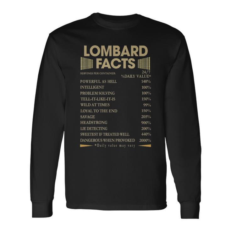 Lombard Name Lombard Facts Long Sleeve T-Shirt | Seseable
