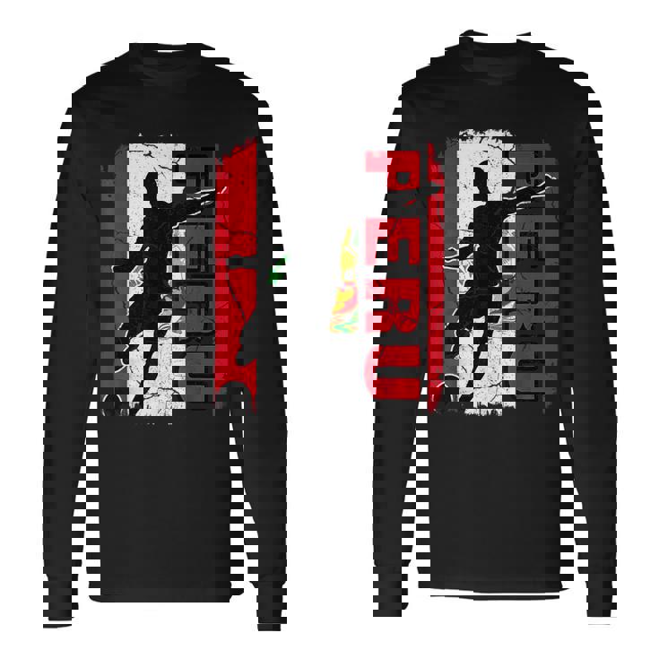 Peruvian Soccer Team Peru Flag Jersey Football Fans Long Sleeve T-Shirt ...