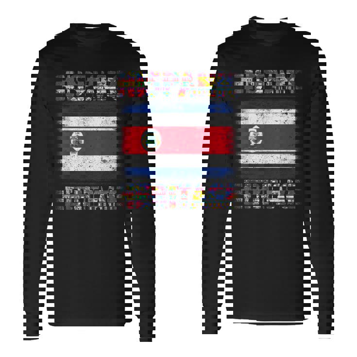 Retro Costa Rican Hispanic Heritage Month Costa Rican Flag Long Sleeve ...