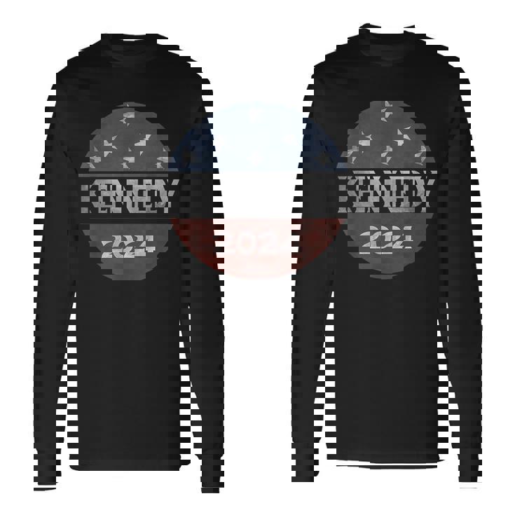 Robert Kennedy Jr 2024 President Vintage Button Usa Flag Long Sleeve T ...