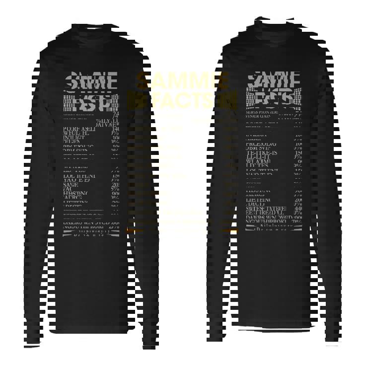 Sammie Name Sammie Facts Long Sleeve T-Shirt | Seseable