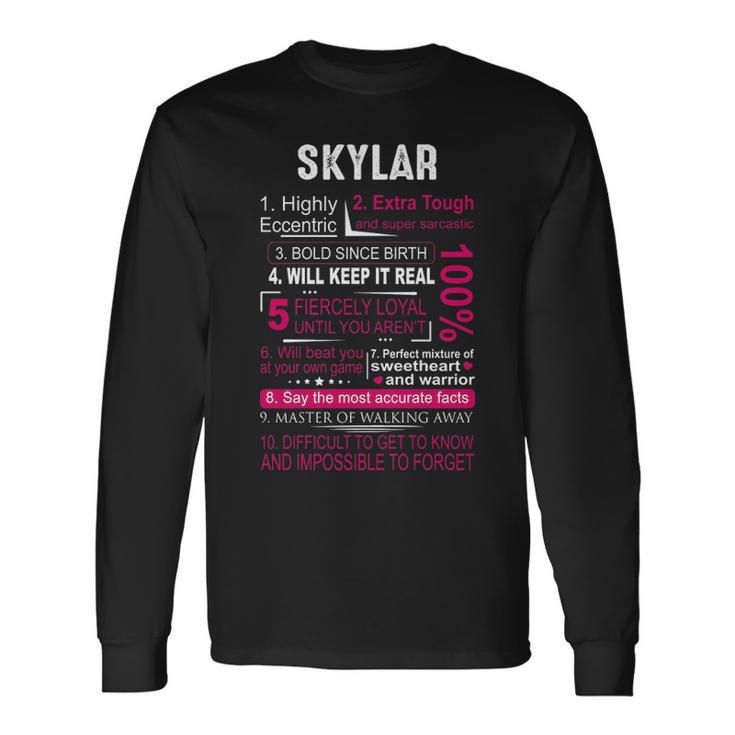 Skylar Name Skylar Name V2 Long Sleeve T-Shirt - Seseable
