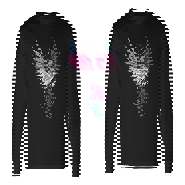 Transgender Phoenix Bird Trans Pride Flag Rising From Ashes Long Sleeve ...