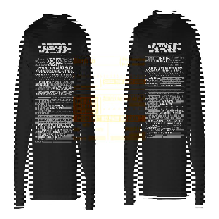 Watson Name Watson Born To Rule V2 Long Sleeve T-Shirt | Seseable