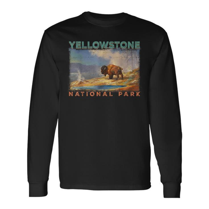 Yellowstone National Park Retro Vintage Apparel Souvenir Long Sleeve T ...