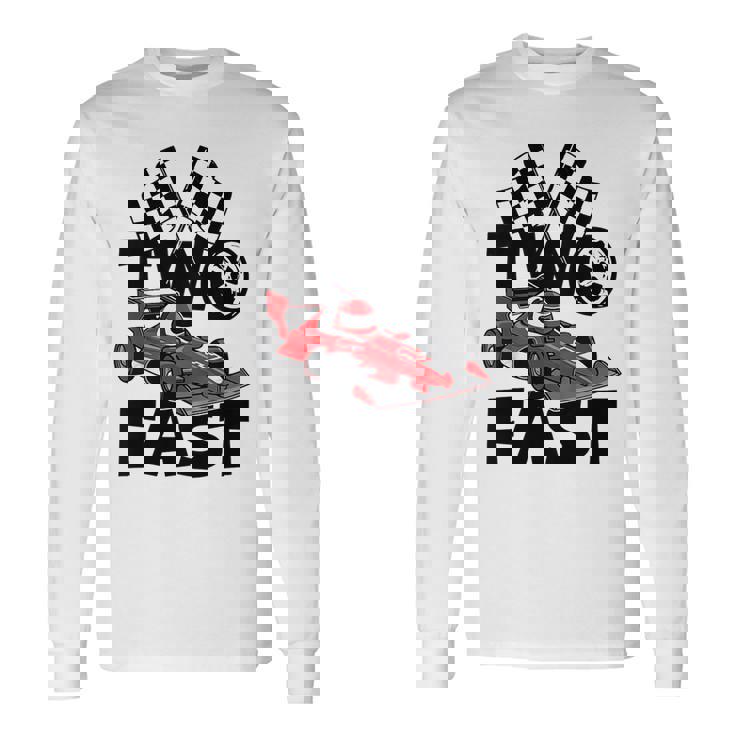 Two Fast 2 Curious Racing 2Nd Birthday Race Car Pit Crew Long Sleeve T ...