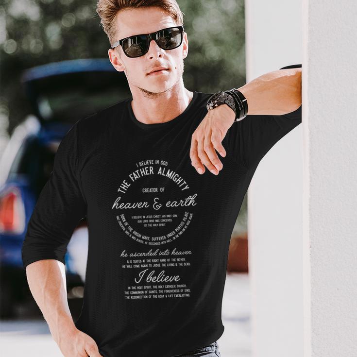 Apostles Creed Prayer Catholic Traditional Long Sleeve T-Shirt | Mazezy