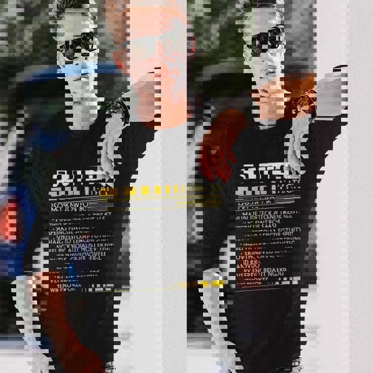 Sutter Name Sutter Facts V2 Long Sleeve T-Shirt - Seseable