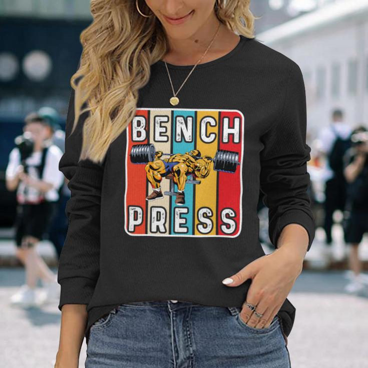 Bench Press Monster Power Gym Training Plan Chest Workout Long Sleeve T ...