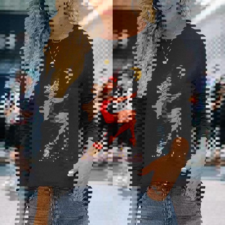 Vintage Pin Up Witch Halloween Pinup Girl Witches Broom Halloween Long ...