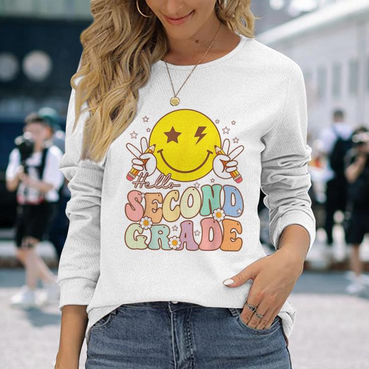 Hello Second Grade Smile Face 2Nd Grade Back To School Long Sleeve T ...