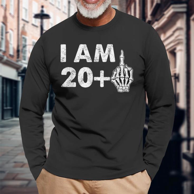 Im 21 Years Old Skeleton Middle Finger 21St Birthday 21St Birthday Long ...