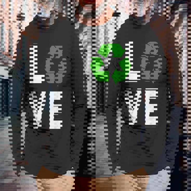 Recycling Symbol Environmental Planet I Love Recycle Long Sleeve T ...