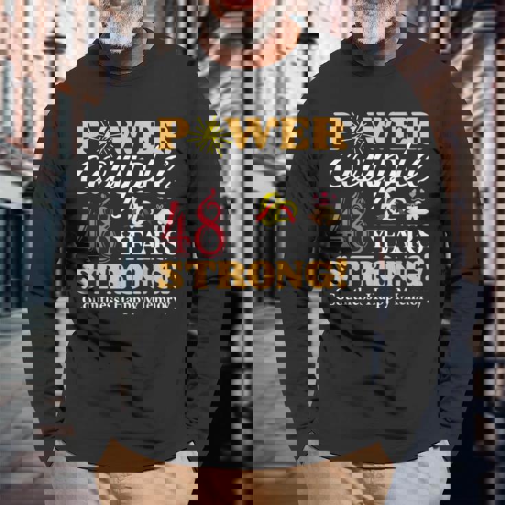 Married 48 Years Power Couple 48Th Wedding Anniversary Long Sleeve T ...